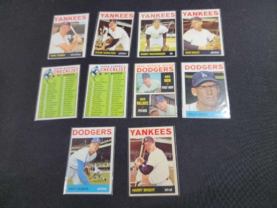 10 1964 Topps Baseball Cards Checklists RCs Yankees | Online Auctions ...