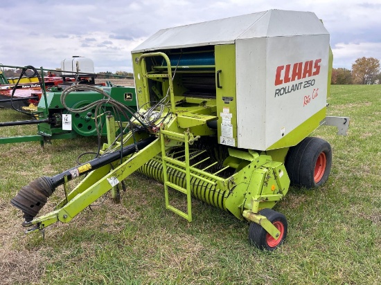 Claas Rollant 250 root-cut round baler 4x4 with controls net wrap ...