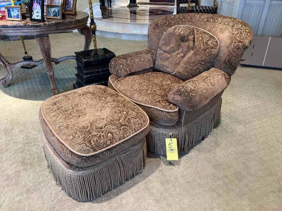Pearson Upholstered Arm Chair and Matching Ottoman | Estate & Personal ...