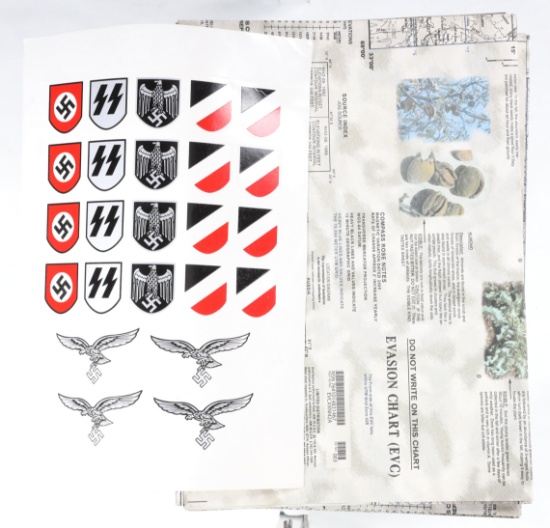 6 Evasion Chart Maps, German Nazi Stickers | Guns & Military Artifacts ...