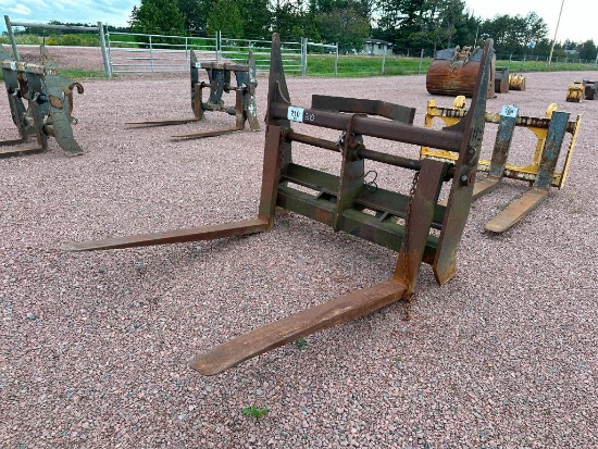 WB D00SDL250 60" quick coupler wheel loader forks w/ ACS style coupler ...