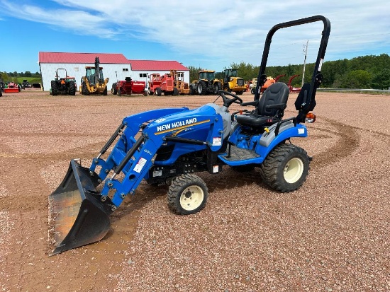 2018 New Holland Workmaster 25S compact tractor, open station, 4x4, New Holland 100LC loader ...