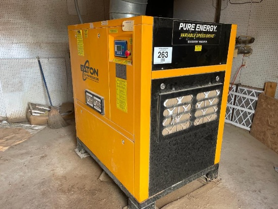 Eaton PRV030PKG3D rotary screw air compressor, 30hp, 145 PSI, 12,752 ...