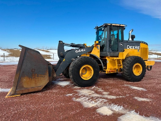 2012 John Deere 644K wheel loader, cab w/AC, 23.5x25 tires, 4-spd ...