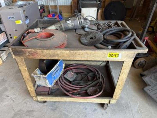 Shop Cart, Grinding Wheel, Chain, Extensions Cord | Heavy Construction ...
