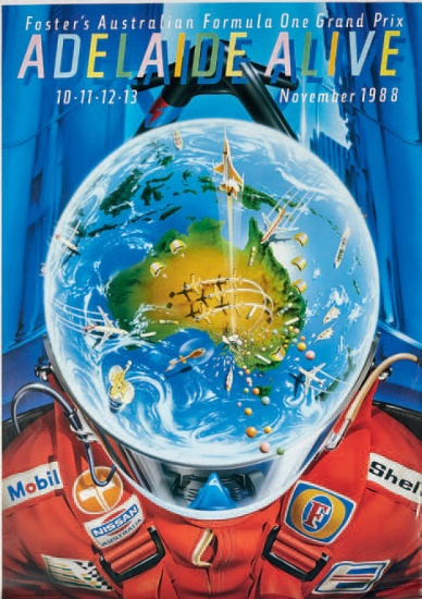 GRAND PRIX D'AUSTRALIELot de 8 affiches originales :- Adelaide 1988 ...