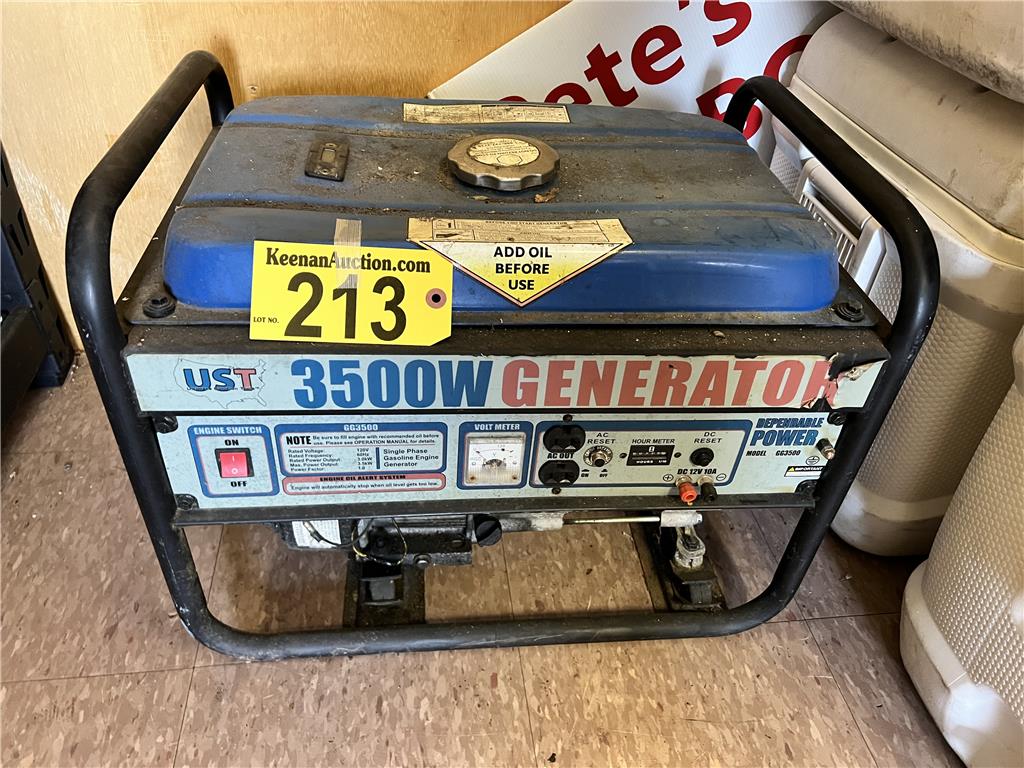 Ust 5500 Watt Generator UST 5500 Watt Generator Model GG5500 11hp,