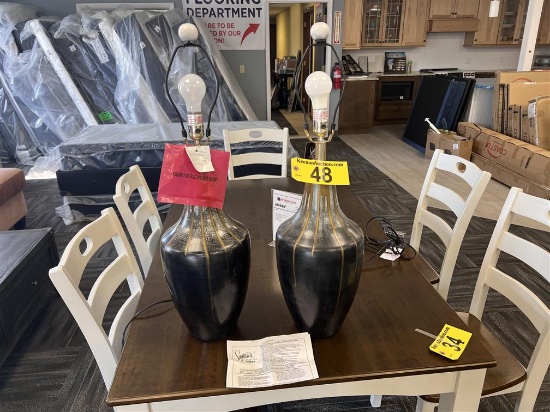BID PRICE X 2 - (2) ASHLEY FURNITURE TABLE LAMPS, NO SHADES | Online ...