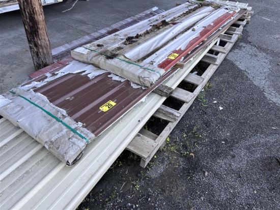 LOT: 20-SHEETS OF 15'10" METAL SIDING W/ ALUMINUM CORNERS, RUST COLOR ...