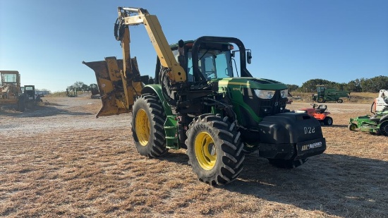 John Deere 6105M Cab/Air w/Samurai 25’ Boom Mower | Online Auctions ...