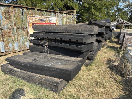 Huge Lot of Rubber Traffic Barriers | Heavy Construction Equipment ...