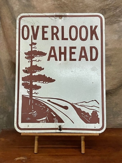 Blue Ridge Overlook Ahead Road Sign | Heavy Construction Equipment ...
