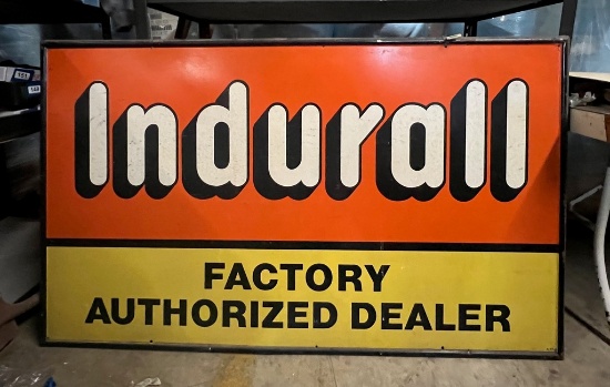 Vintage Painted Metal Indurall Advertising Sign | Online Auctions ...