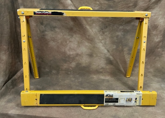 Pair of Blue Hawk Folding Saw Horses | Online Auctions | Proxibid