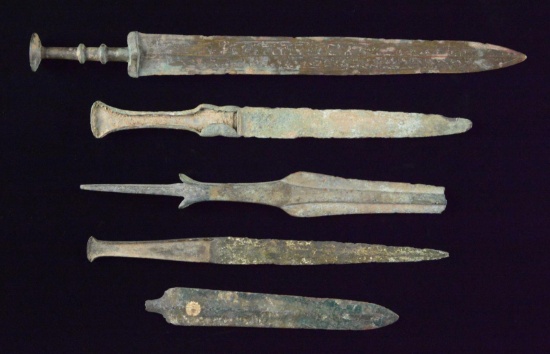GROUP OF FIVE ANCIENT NEAR EASTERN BRONZE EDGED | Art, Antiques ...