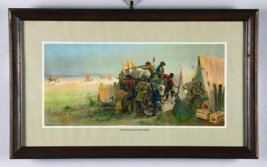 AUGUST A. BUSCH "ATTACK ON AN EMIGRANT TRAIN". | Art, Antiques ...