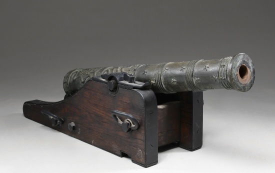 BRONZE CANNON FEATURING A SPANISH 2-HEADED CROWNED | Guns & Military ...