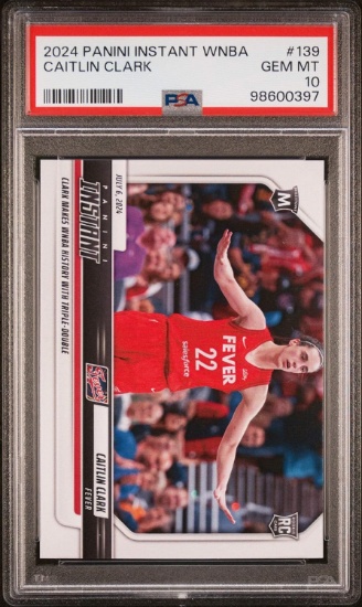Graded 2024 Panini Instant WNBA Caitlin Clark #139 First Rookie Triple ...