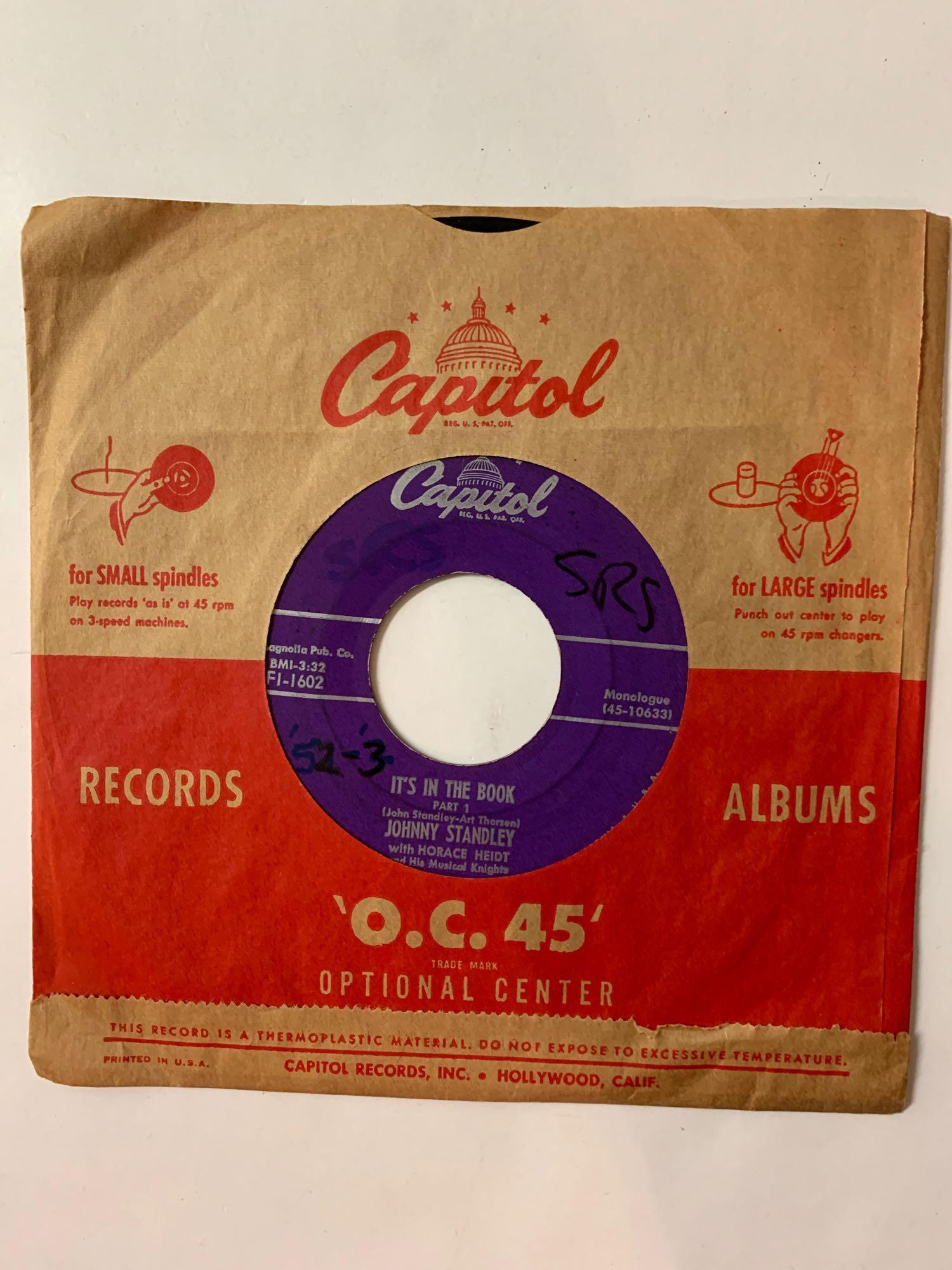 JOHNNY STANDLEY It's In The Book Part 1 / It's In | Proxibid