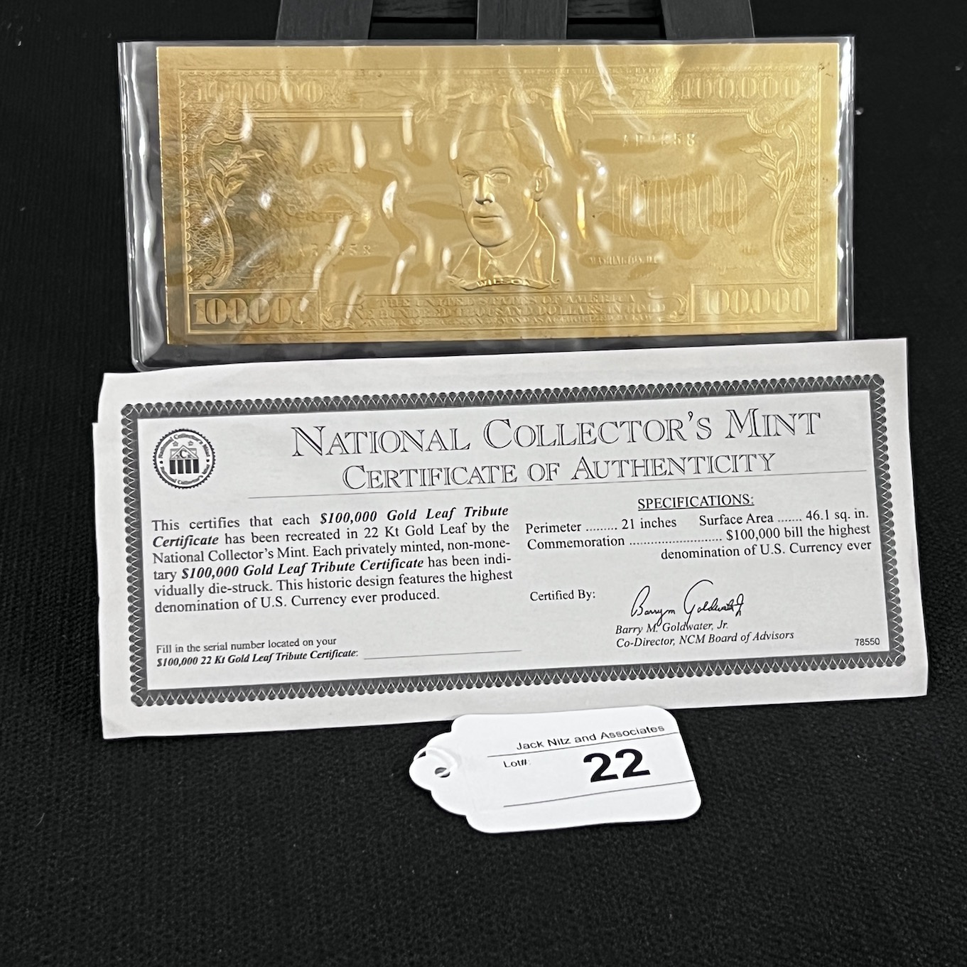 22k Gold Leaf Certificate | Proxibid