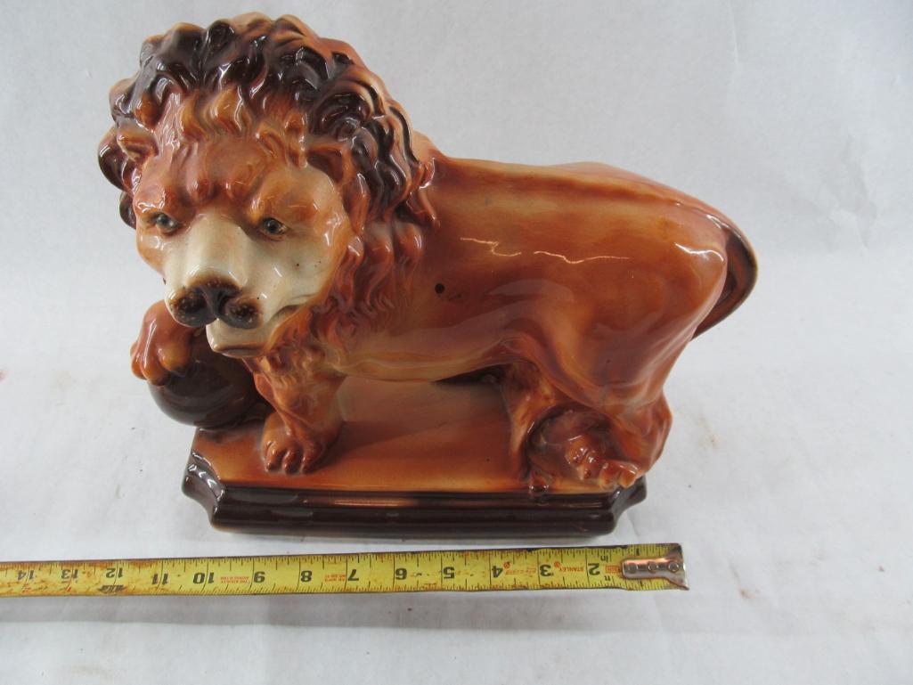 Staffordshire Pottery Lion Figure | Proxibid