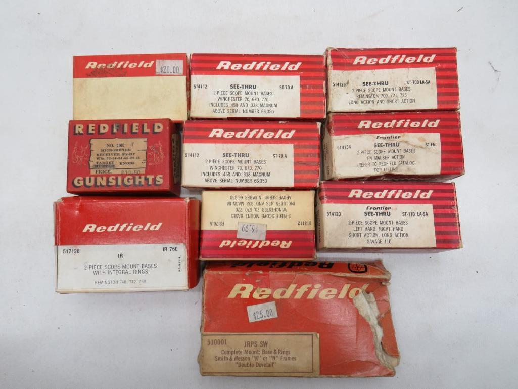 (10) Asst. Redfield Scope Mount Bases & Sights | Proxibid