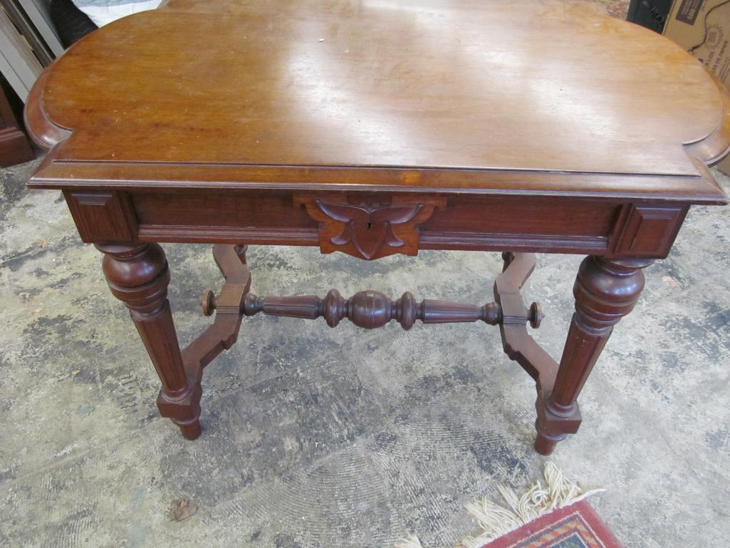 Victorian Walnut Table w/ Drawer | Proxibid