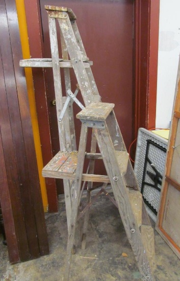 (2) Rickety Decorative Step Ladders | Heavy Construction Equipment ...