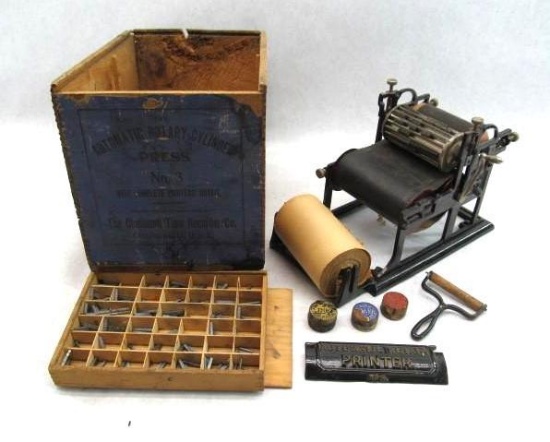 Antique Printing Press w/Original Box | Online Auctions | Proxibid