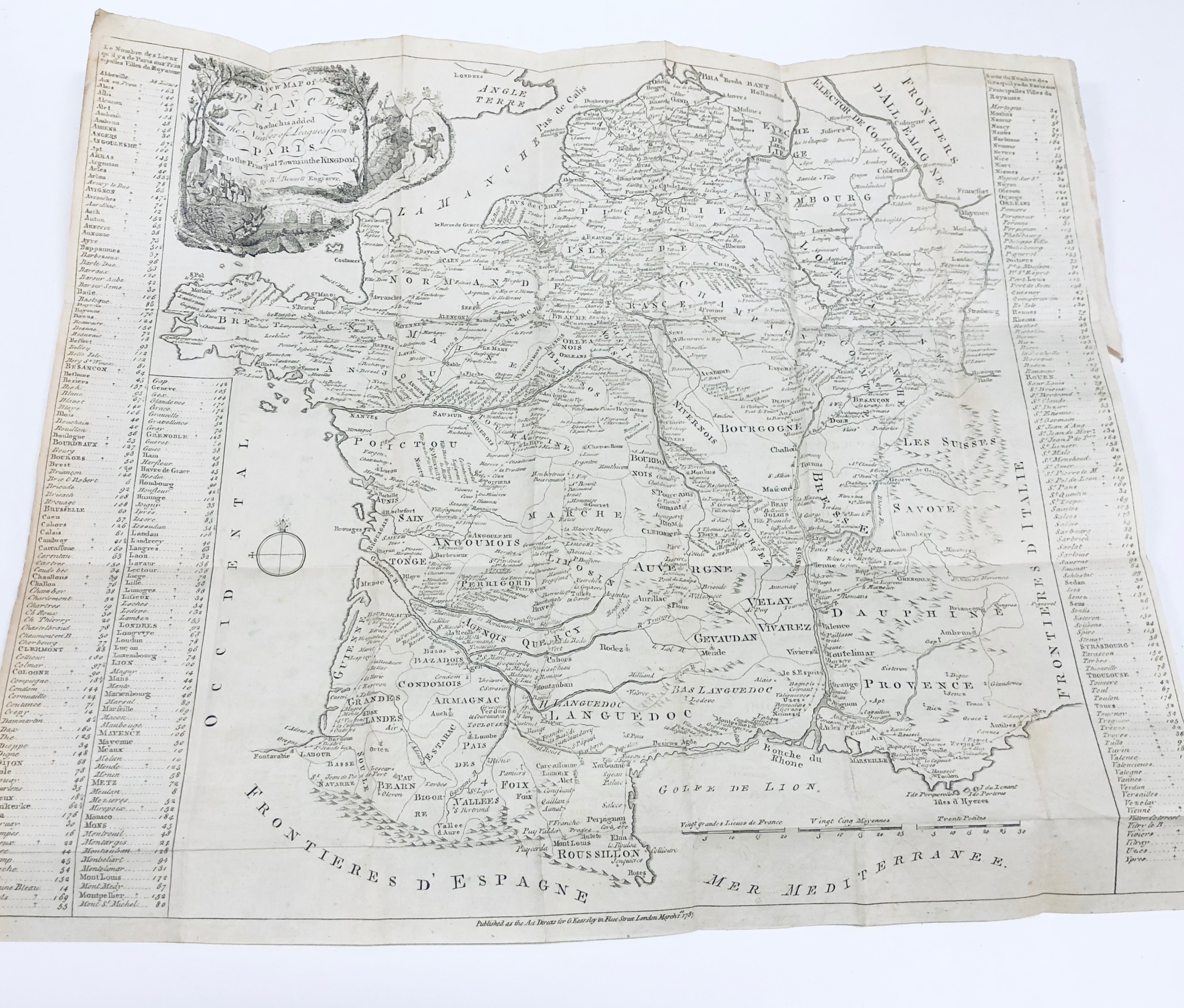 EARLY 1787 Map of FRANCE 16' x 18' by Richard | Proxibid