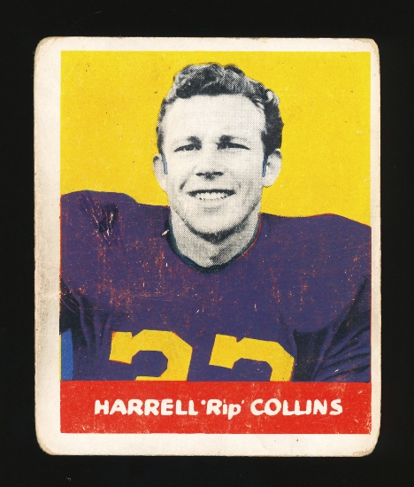 1948 Leaf Football Card #67 Harrell (Rip) Collins LSU Tigers. (writing ...