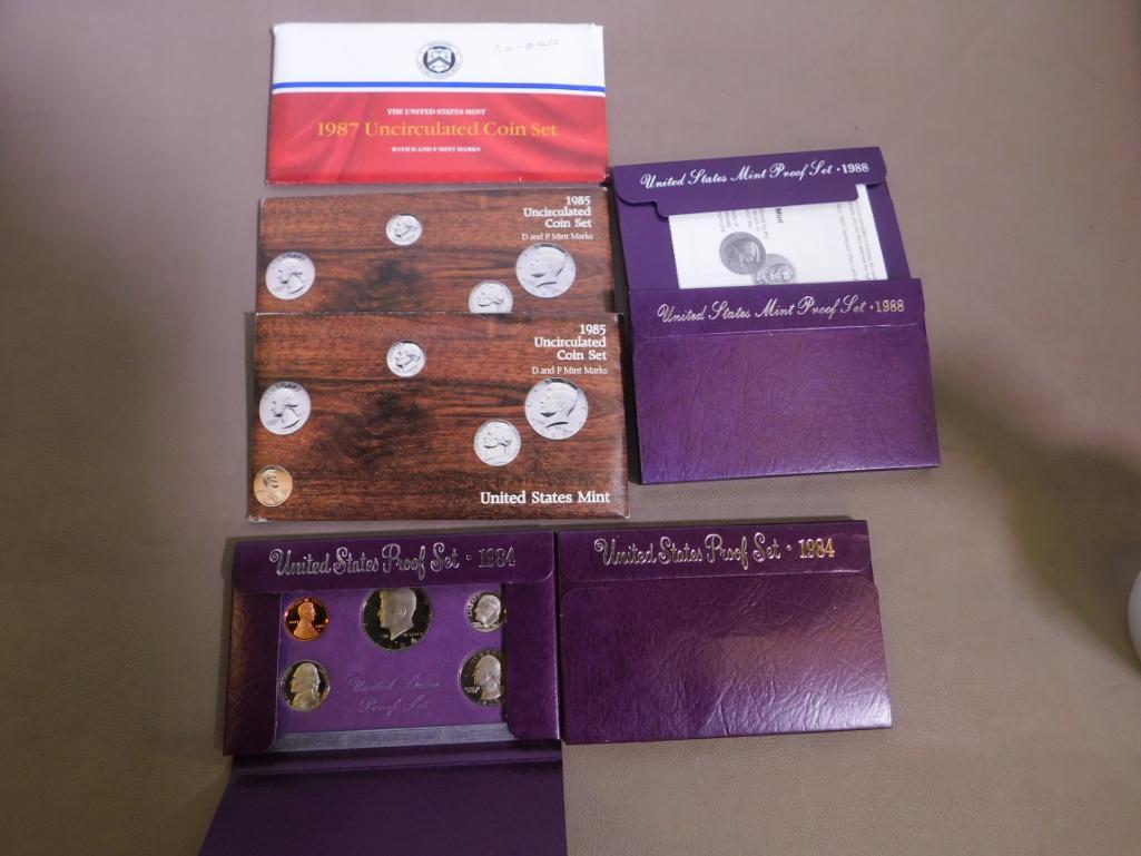 Seven 1980's coin proof sets | Proxibid