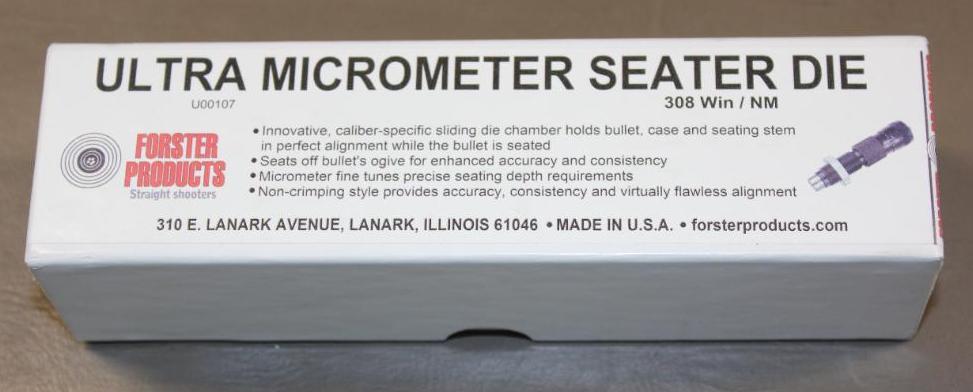 Forster Ultra Micrometer Seater Die 308 Win/NM | Proxibid