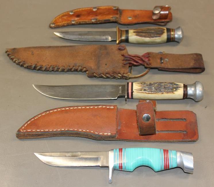 Three Fixed Blade Sheath Knives | Proxibid