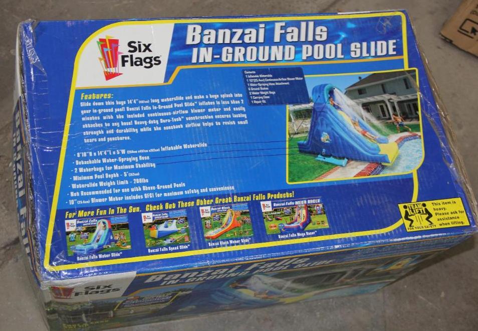 Banzai Water Slide Ground Pool Banzai Inflatable Slide 'N Bounce