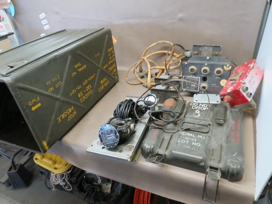 Military Tank Round Ammo Crate with misc. Military Avionics and Components NO SHIPPING | Guns ...