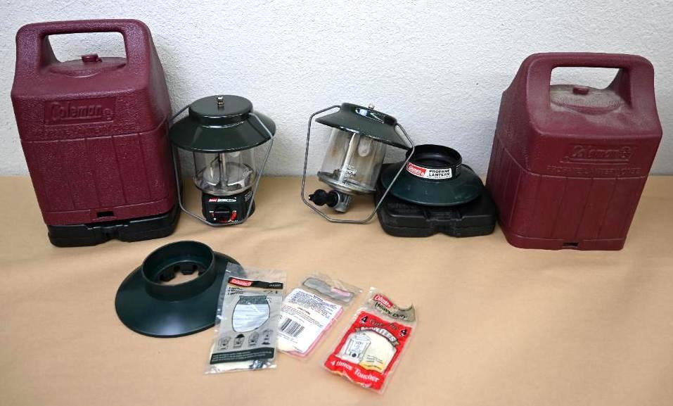 Two Coleman Lanterns with Cases | Proxibid