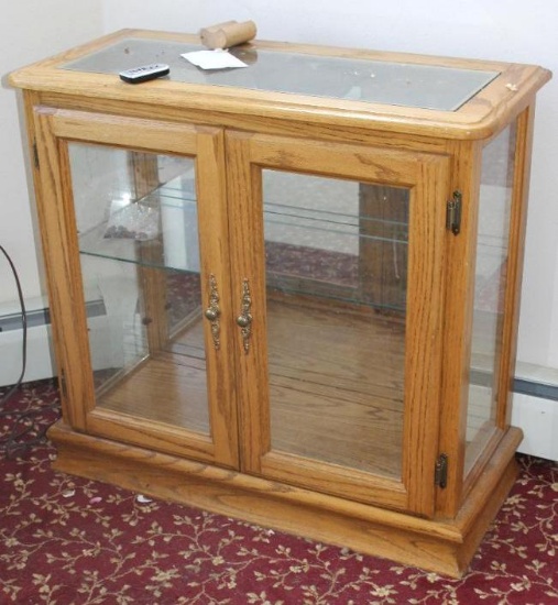Wood and Glass Window Display Cabinet | Online Auctions | Proxibid