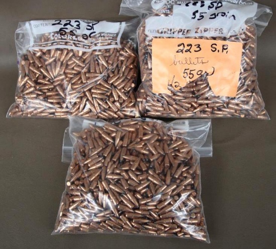 Approximately 25.5 lbs. .223 SP Bullets for Reloading | Guns & Military ...