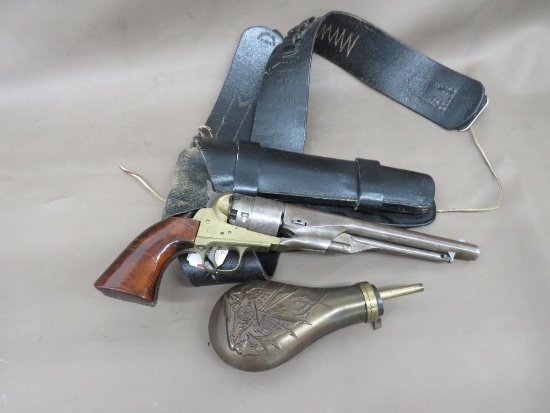 CVA Colt 1860 Black Powder Revolver with Holster and Flask | Guns ...