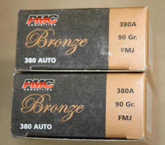 100 Rounds PMC Bronze 380 Auto FMJ Ammunition | Guns & Military ...