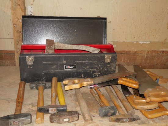 Homak Tool Box with Hammers & Saws! | Online Auctions | Proxibid