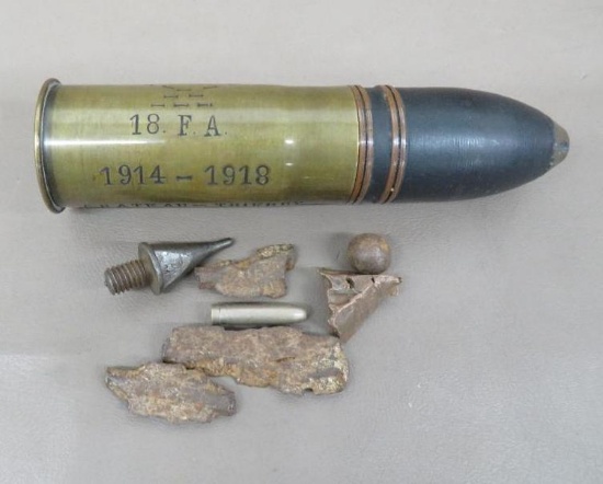 WWII Trench Art Shell with Shrapnel Pieces | Guns & Military Artifacts ...