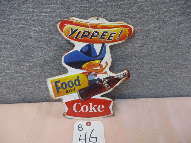 STAMPED TIN YIPPEE COKE SIGN | Proxibid