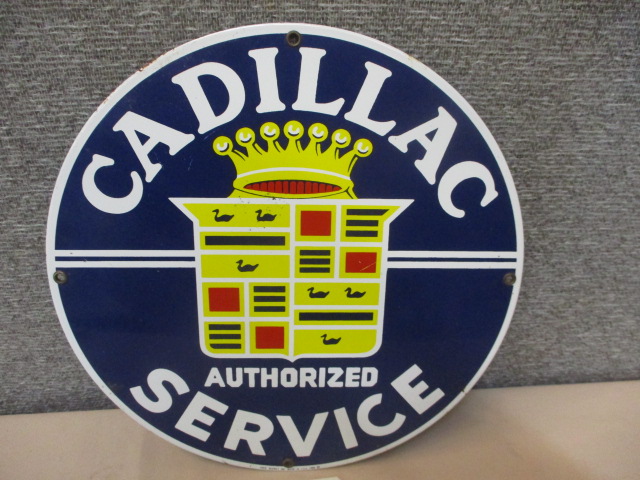 PORCELAIN CADILLAC SERVICE SIGN | Proxibid