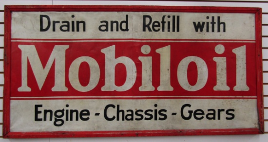 Drain and Refill With Mobiloil Sign | Art, Antiques & Collectibles ...